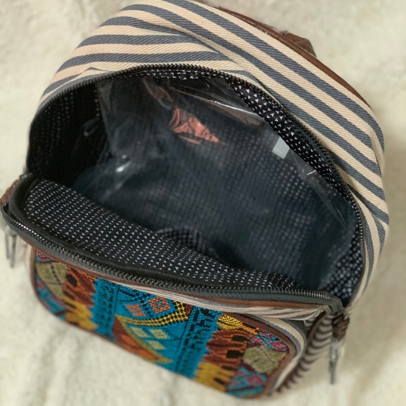 MMS Design Studio | Bags | Mms Design Studio Boho Navy Striped Backpack ...